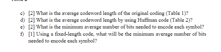 Solved 1. [14] From the encoding table as shown below: 40 | Chegg.com