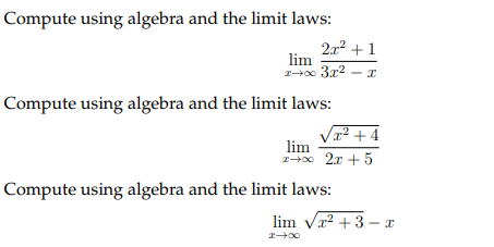 Solved Compute using algebra and the limit | Chegg.com