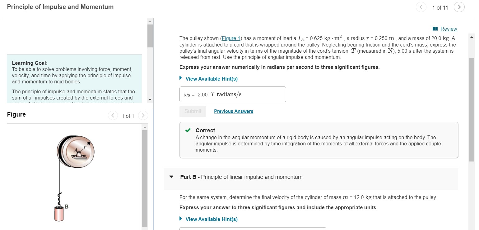 Solved Principle of Impulse and Momentum 1 of 11 Learning | Chegg.com