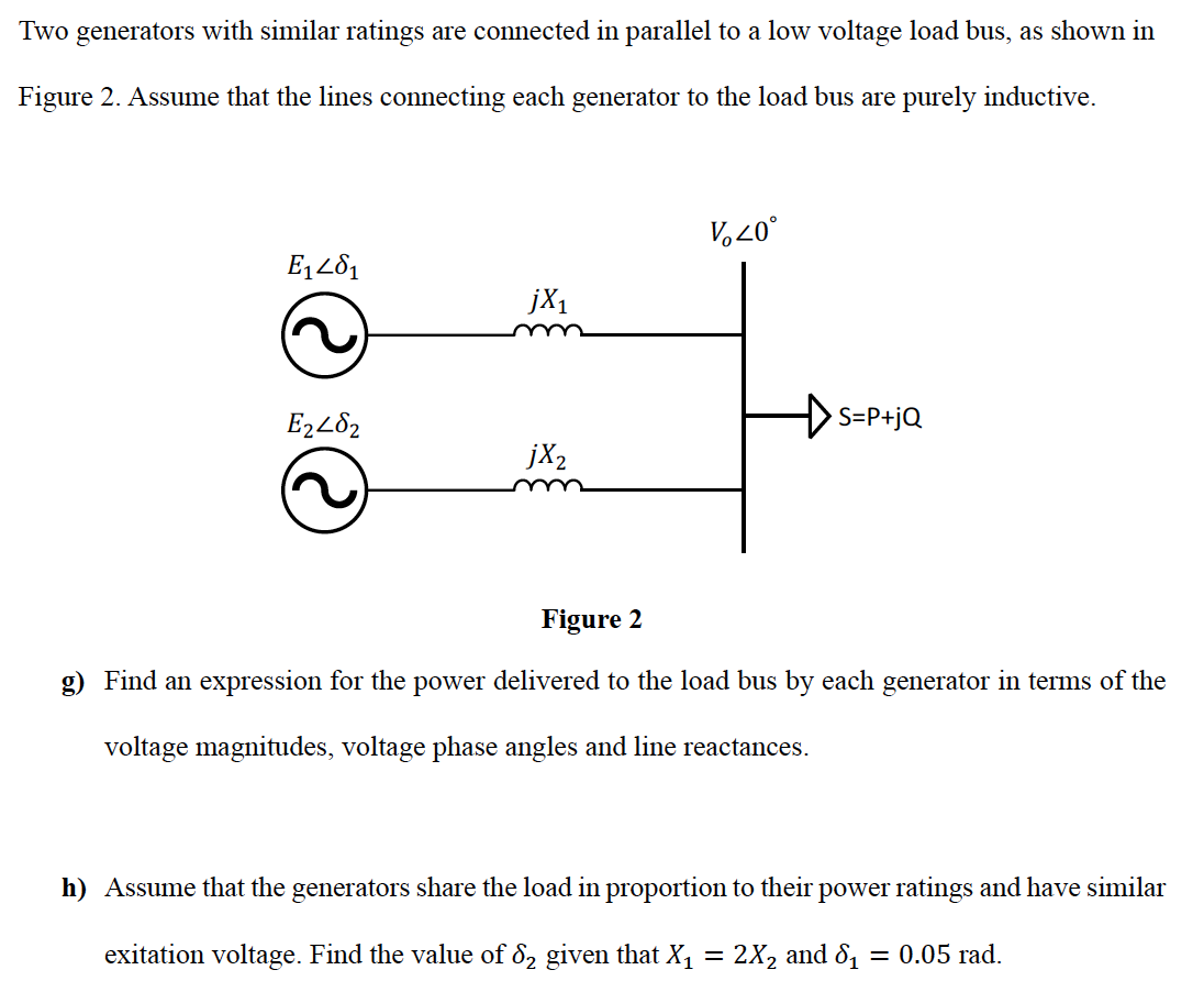 Solved Two generators with similar ratings are connected in | Chegg.com