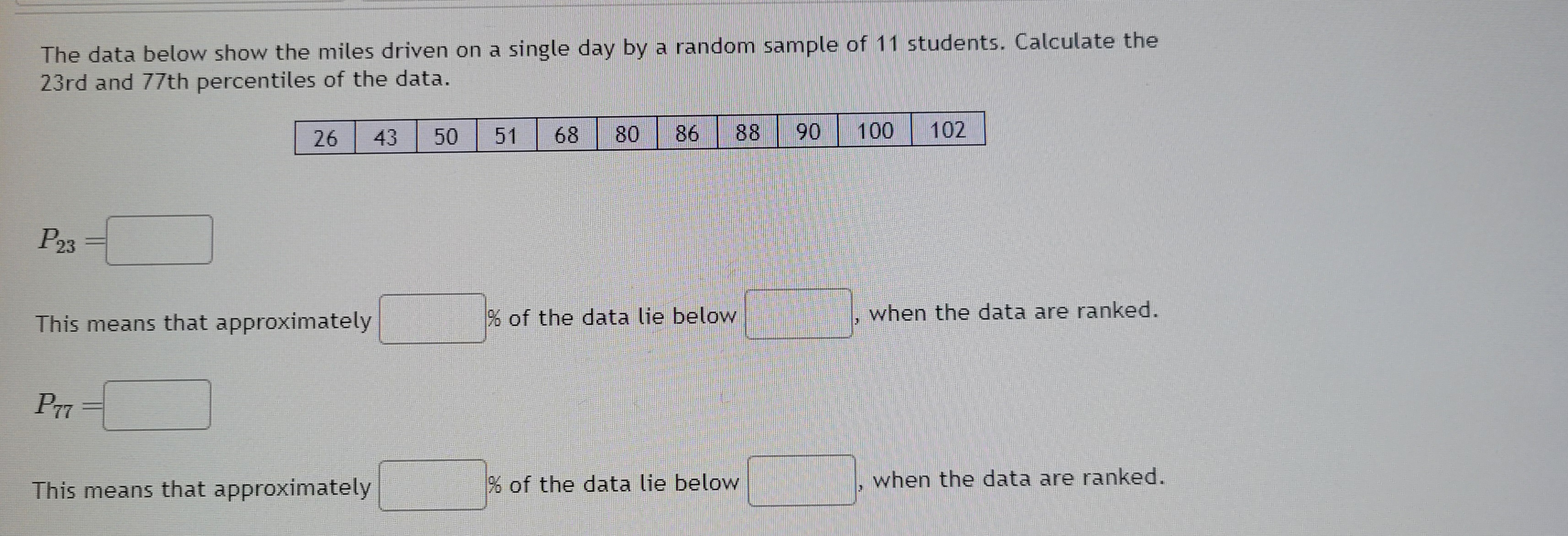 Solved The data below show the miles driven on a single day | Chegg.com