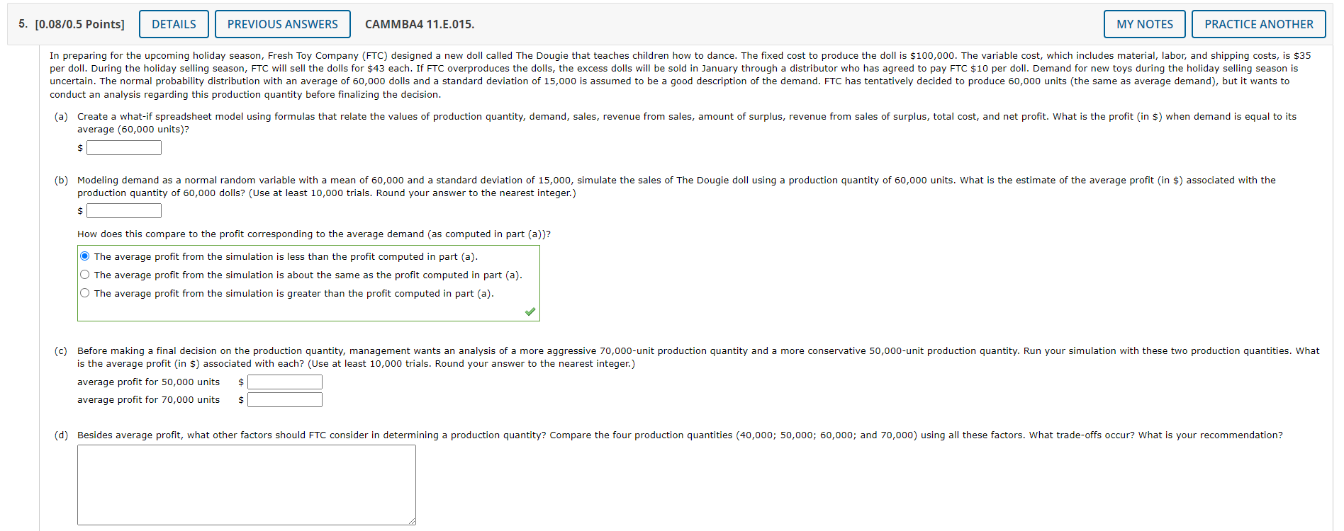 Solved conduct an analysis regarding this production | Chegg.com