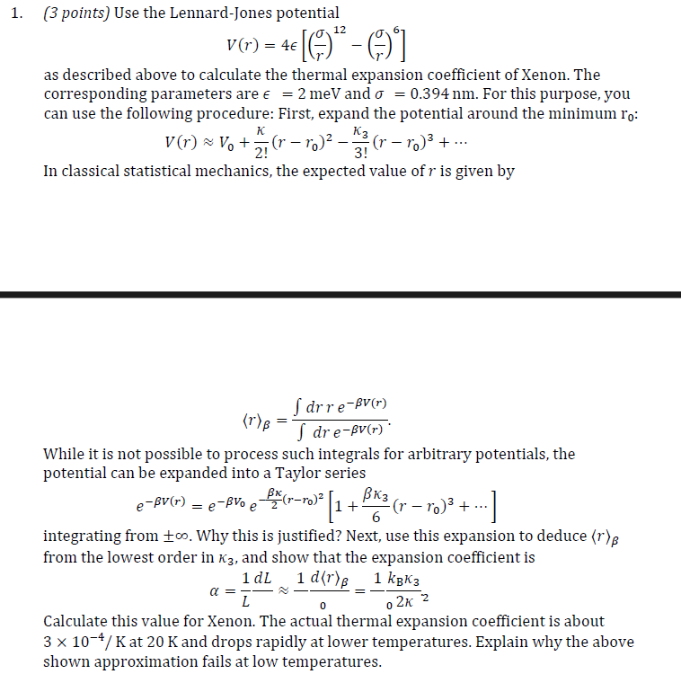 Solved Use the Lennard-Jones | Chegg.com