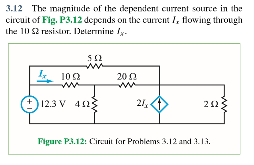 Solved 3.12 The magnitude of the dependent current source in | Chegg.com