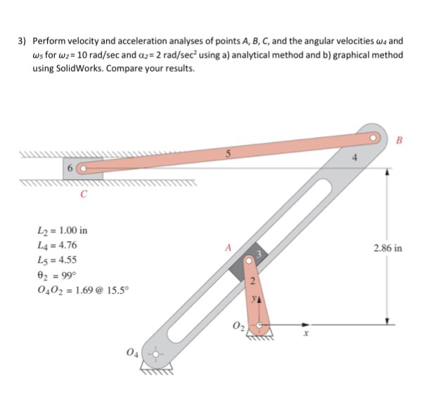 Solved Perform velocity and acceleration analyses of points | Chegg.com