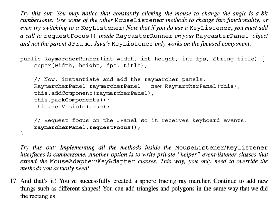 Assignment 8 - Raymarching Objective: By the end of | Chegg.com