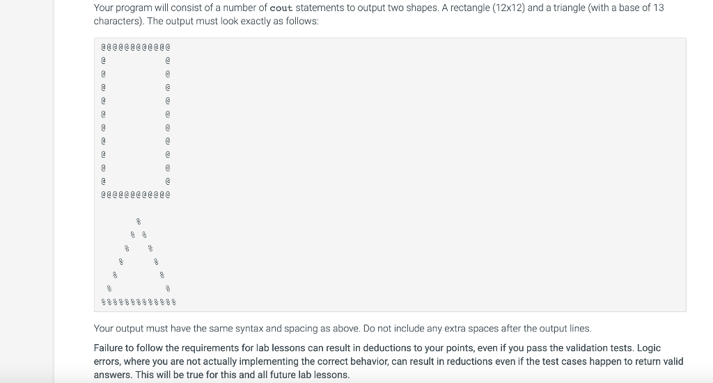 Solved Your program will consist of a number of cout | Chegg.com