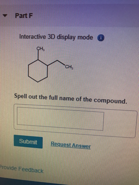 Solved Part A Interactive 3D display mode CH, CH H,C CH | Chegg.com