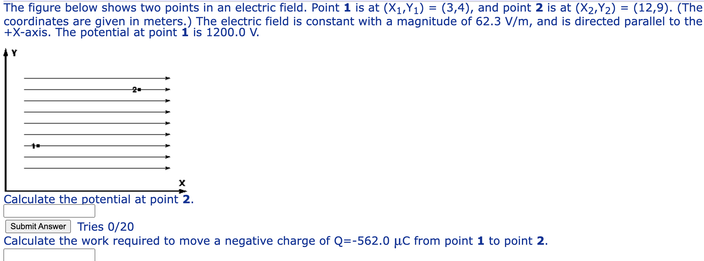 Solved The Figure Below Shows Two Points In An Electric