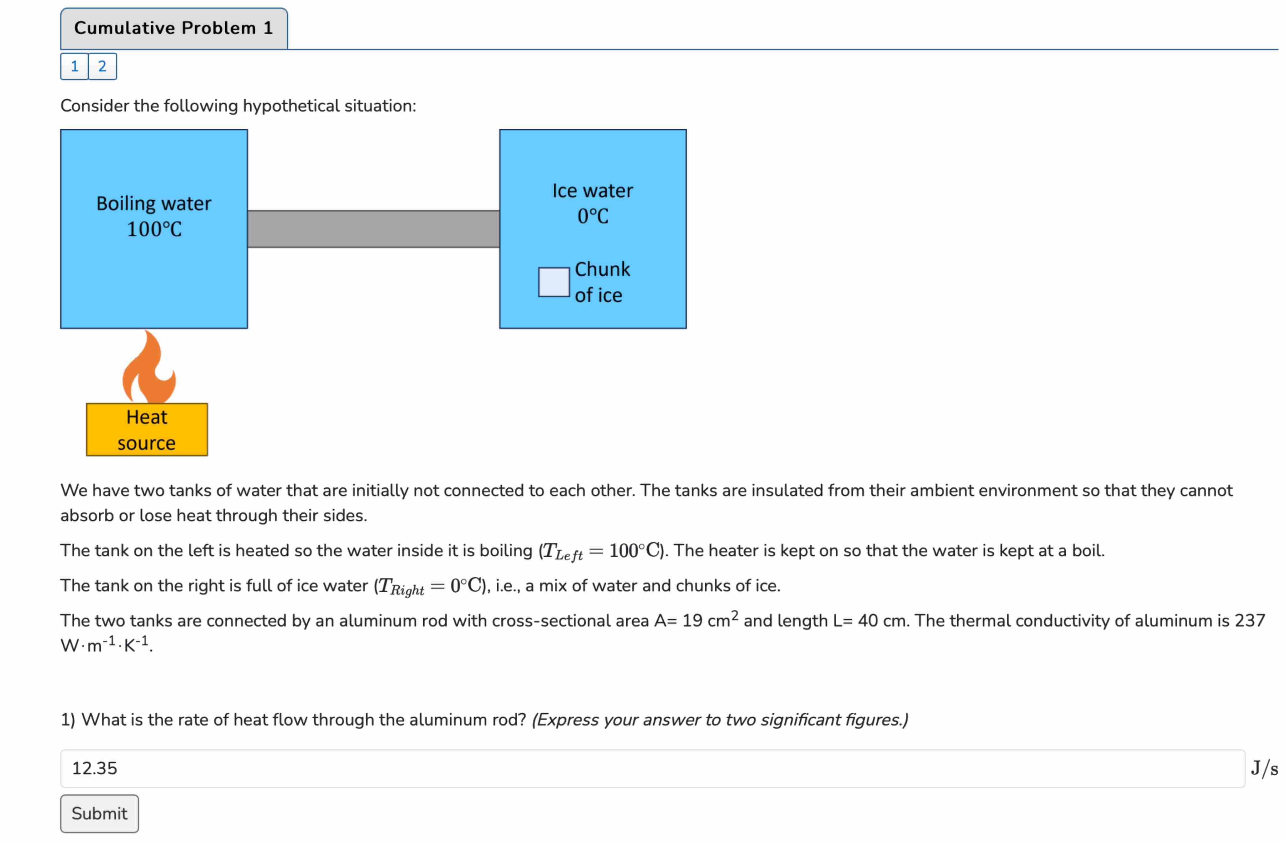 Solved We have two tanks of water that are initially not | Chegg.com