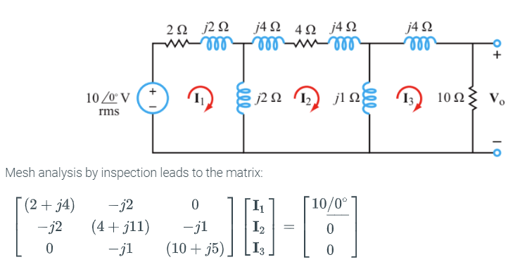 Mesh analysis by inspection leads to the matrix: | Chegg.com