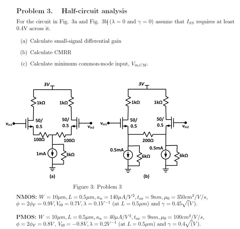 Solved Problem 3. Half-circuit analysis For the circuit in | Chegg.com