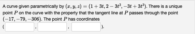 Solved A curve given parametrically by | Chegg.com