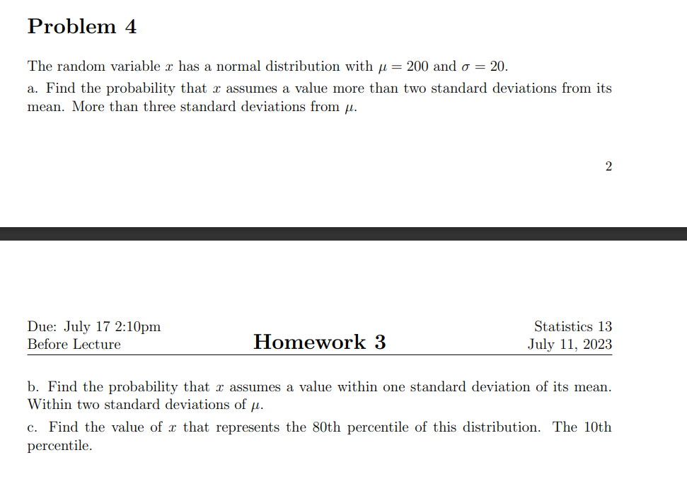 Solved The random variable x has a normal distribution with | Chegg.com