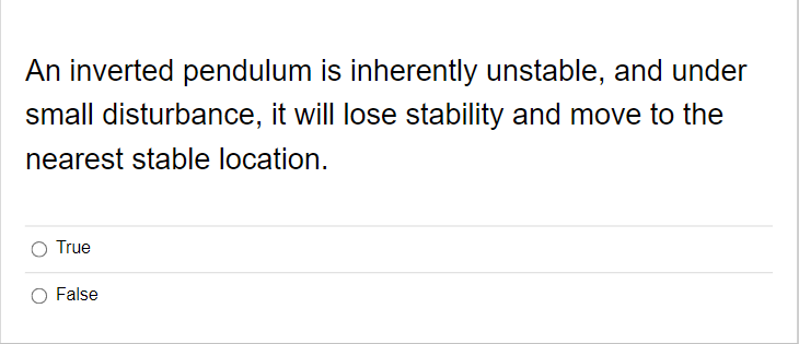 Solved An inverted pendulum is inherently unstable, and | Chegg.com