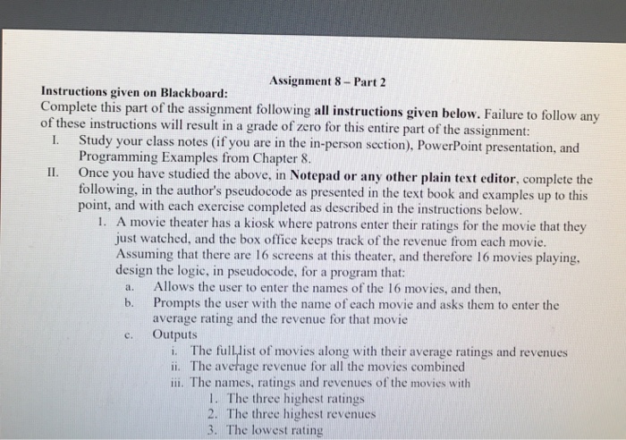 Solved Assignment 8- Part 2 Instructions given on | Chegg.com