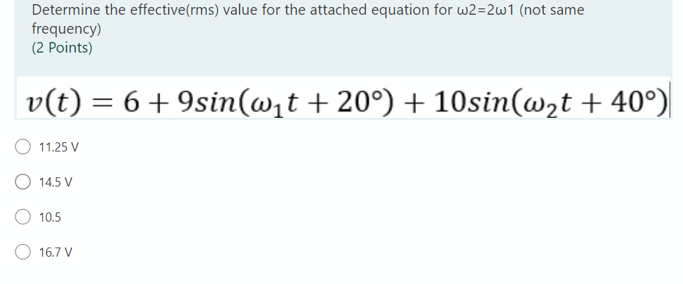 Solved Determine the effective(rms) value for the attached | Chegg.com