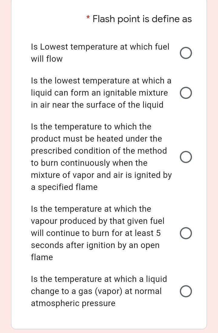 Solved * Flash point is define as Is Lowest temperature at | Chegg.com