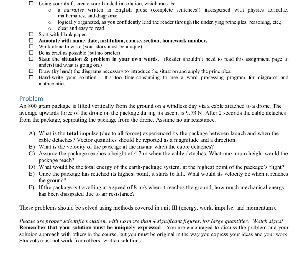 Solved Using your draft, create your handed-in solution, | Chegg.com