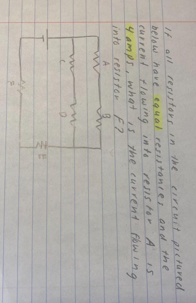 Solved If all resistors in the circuit pictured below have | Chegg.com