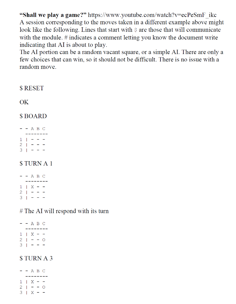 Solved Part 2: Tic Tac Toe (60\% of Project Grade) In part 2 | Chegg.com
