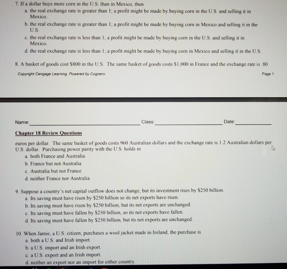 Solved Class Date: Name: Chapter 18 Review Questions | Chegg.com