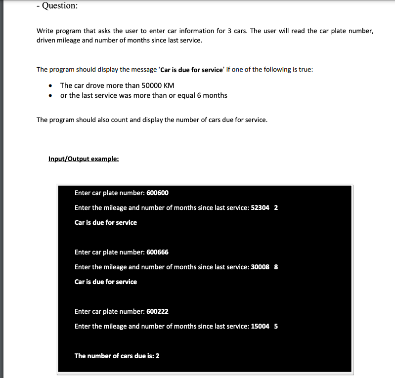 Solved - Question: Write program that asks the user to enter | Chegg.com