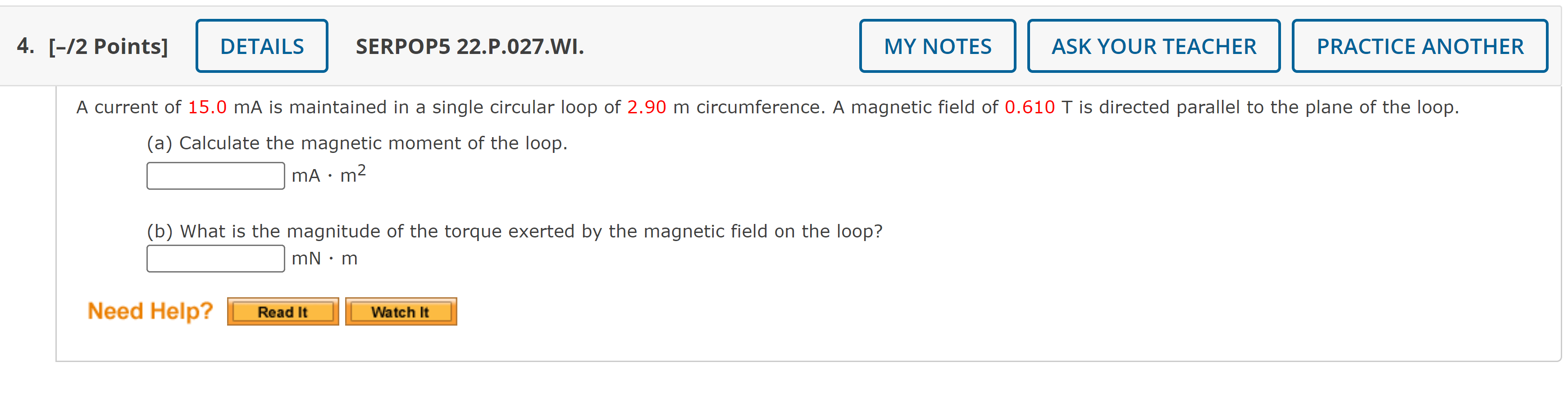 Solved A current of 15.0 mA is maintained in a single | Chegg.com