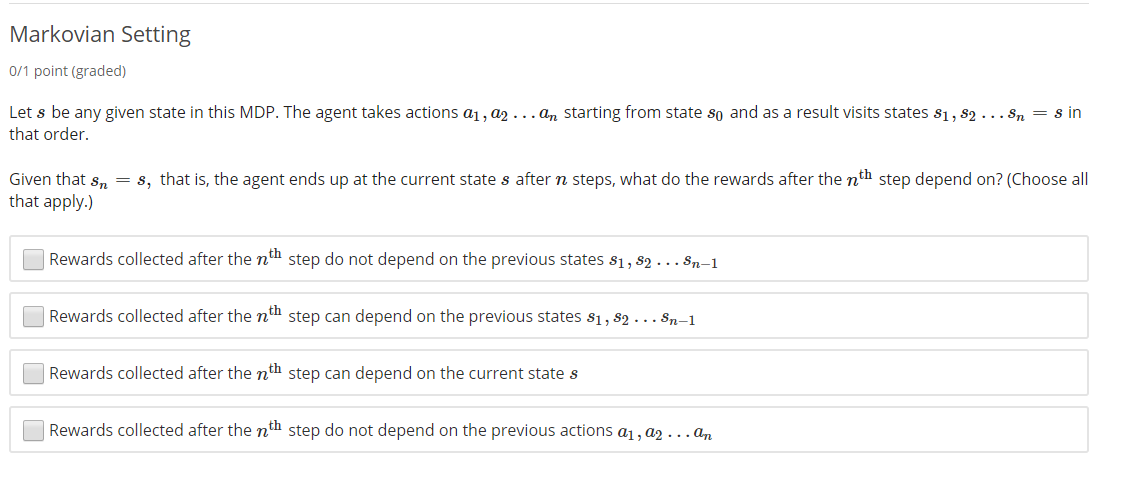 Solved Recall the MDP from the lecture. Agent's starting | Chegg.com