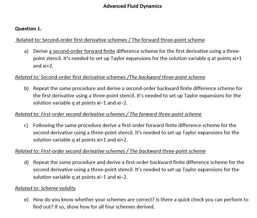 Solved Advanced Fluid Dynamics Question 1. Related to: | Chegg.com
