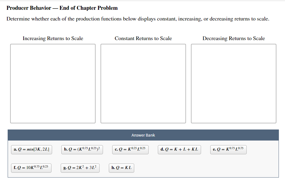 Solved Producer Behavior – End of Chapter Problem Determine | Chegg.com