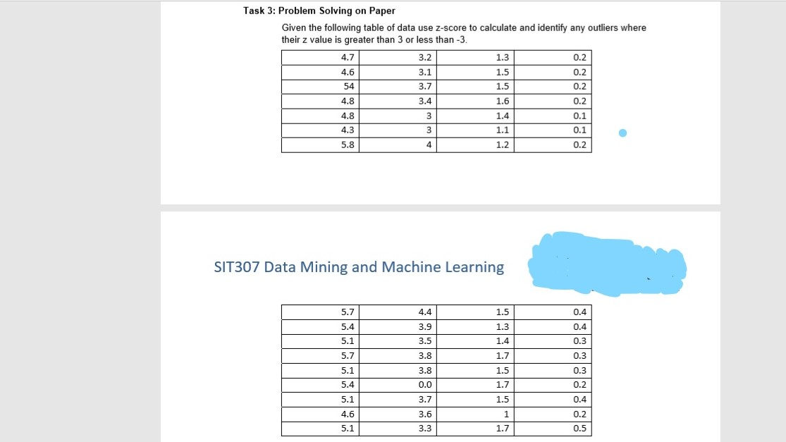 Task 3: Problem Solving on Paper Given the following | Chegg.com