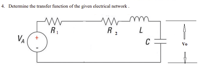 Solved 4. Determine the transfer function of the given | Chegg.com