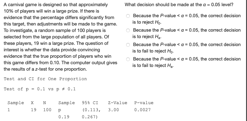 Solved A carnival game is designed so that approximately 10% | Chegg.com