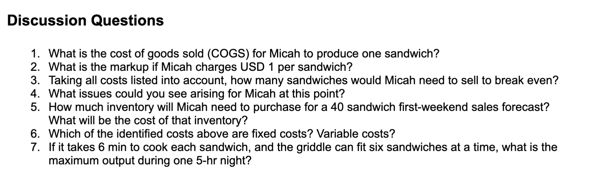 Solved Show calculation work and steps. Use Case 4 - Grilled | Chegg.com