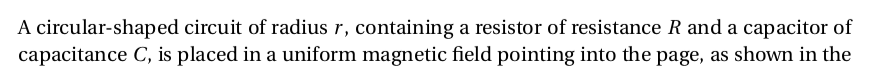 Solved A circular-shaped circuit of radius r, containing a | Chegg.com