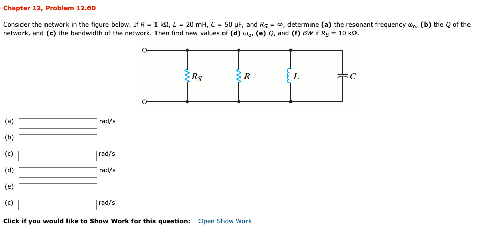 Solved Chapter 12, Problem 12.60 Consider the network in the | Chegg.com