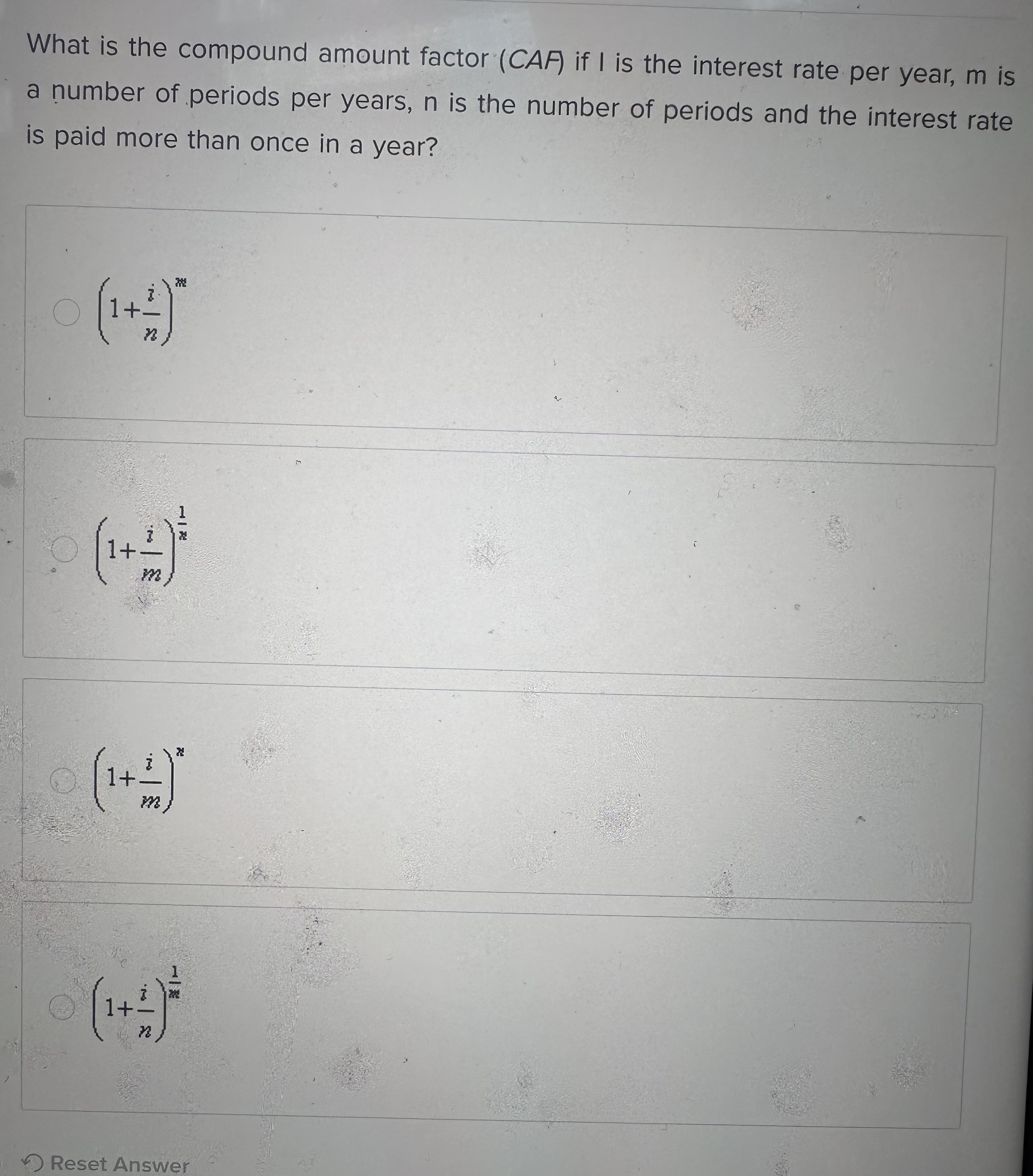 What is the compound amount factor (CAF) ﻿if I is the | Chegg.com