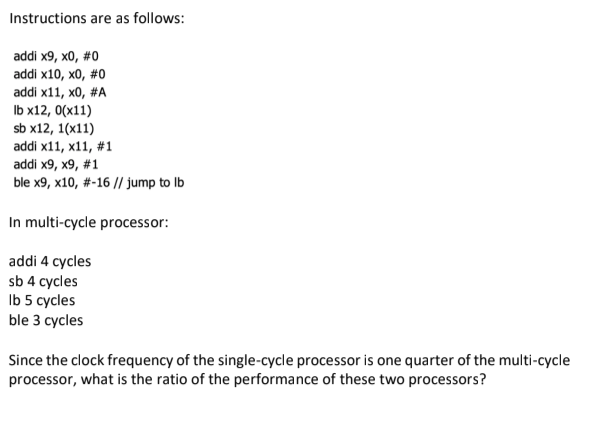Solved Instructions are as follows: addi x9,x0,#0 addi | Chegg.com