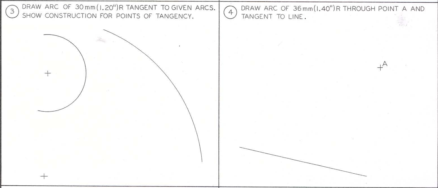 Solved DRAW ARC OF 30 mm (1.20")R TANGENT TO GIVEN ARCS. | Chegg.com