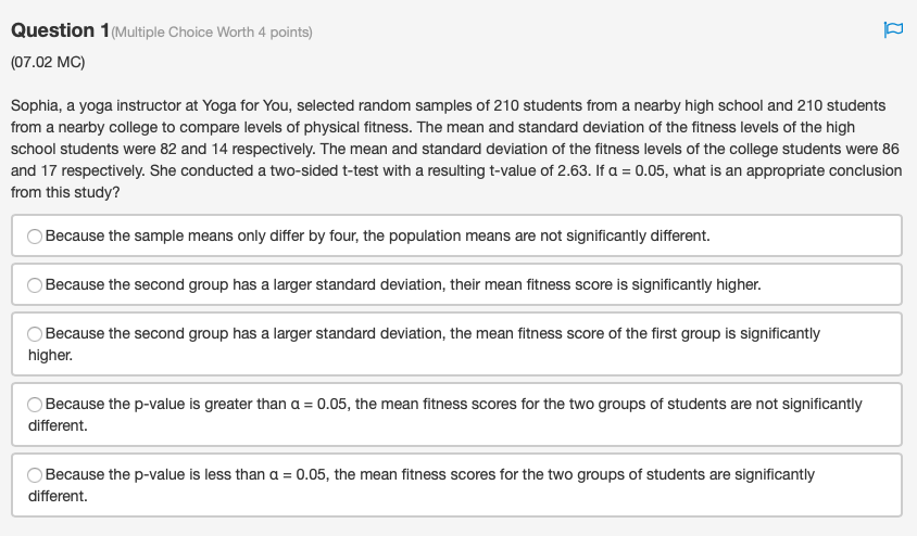 Solved Question 1(Multiple Choice Worth 4 points) (07.02 MC) | Chegg.com
