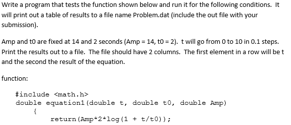 Solved Write a program that tests the function shown below | Chegg.com