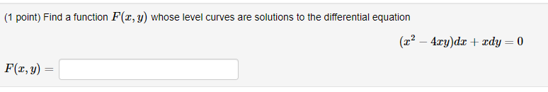 Solved (1 point) Find a function F(x,y) whose level curves | Chegg.com