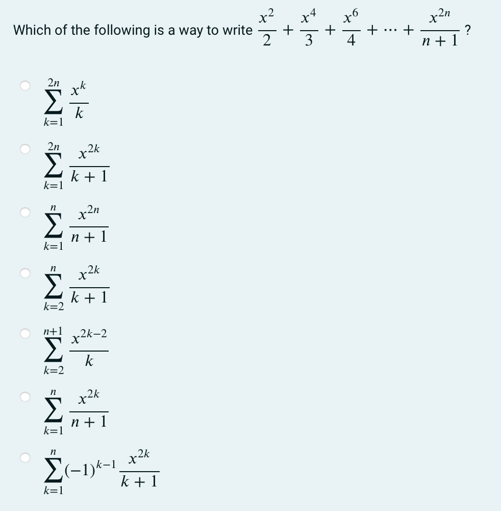 Solved Which of the following is a way to write | Chegg.com