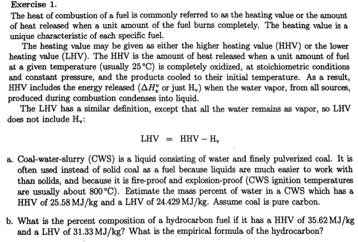 Solved The heat of combustion of a fuel is commonly referred | Chegg.com