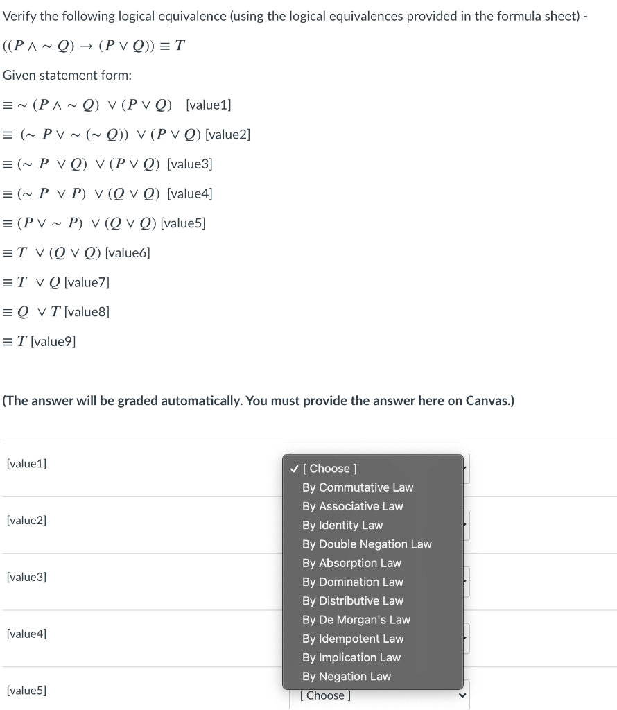 Solved Verify the following logical equivalence (using the | Chegg.com