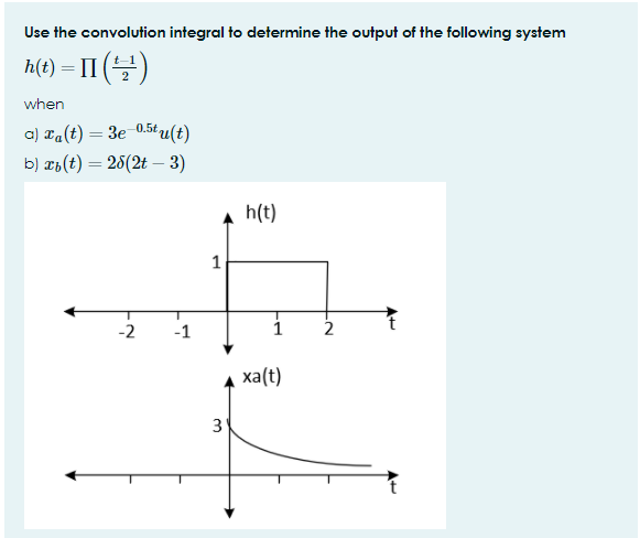 Solved Use the convolution integral to determine the output | Chegg.com