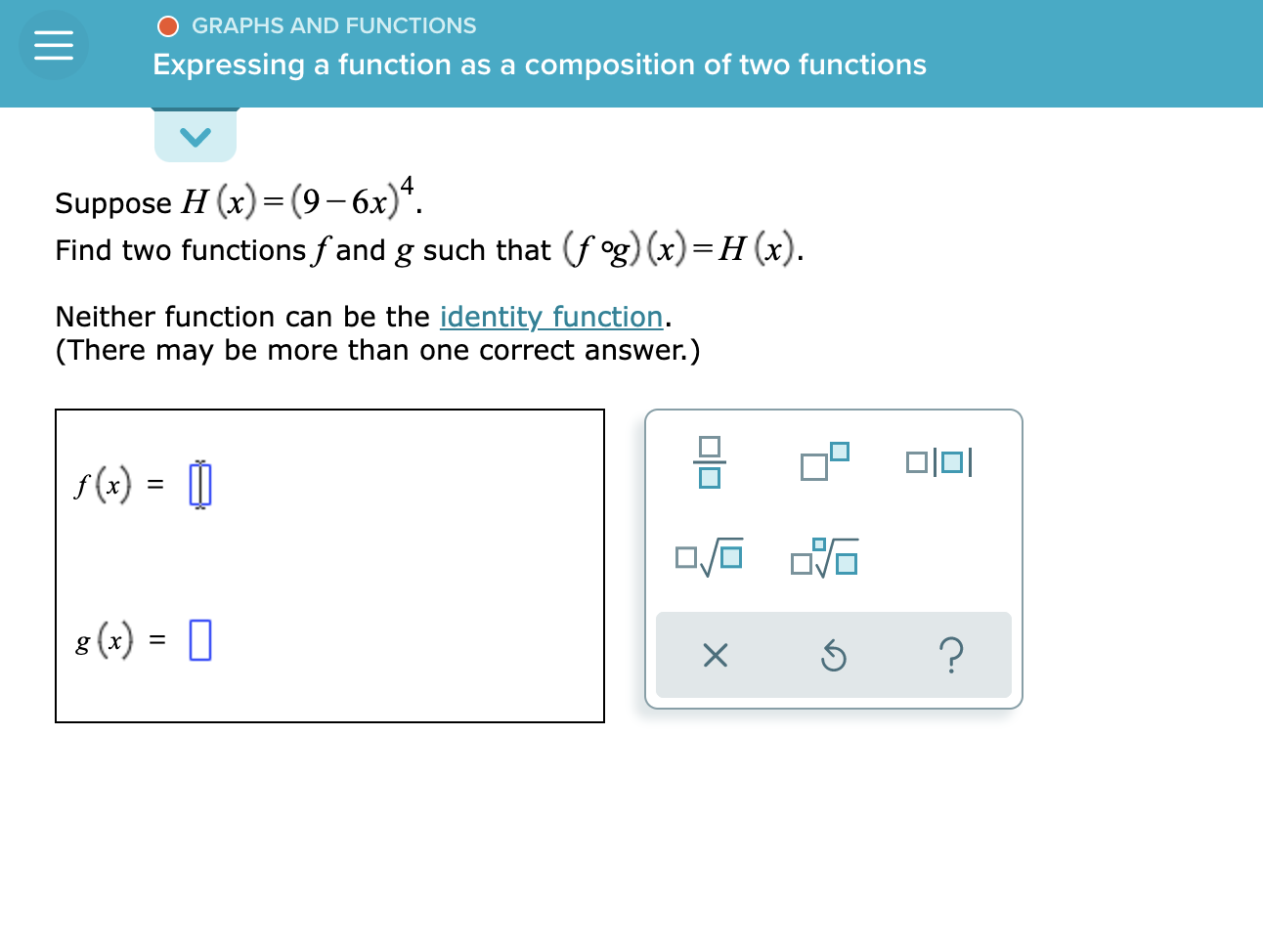 Solved = O GRAPHS AND FUNCTIONS Expressing a function as a | Chegg.com