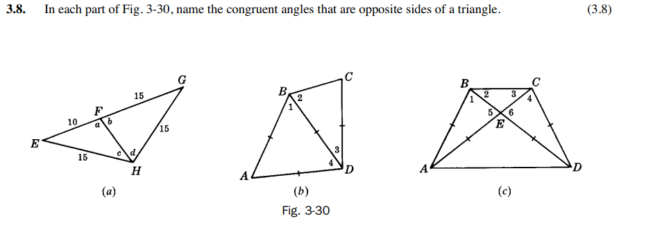Solved 8. In each part of Fig. 3-30, name the congruent | Chegg.com