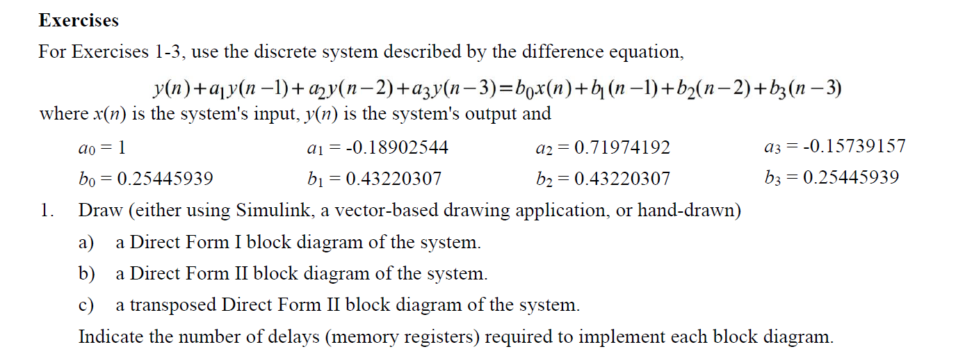 Solved Exercises ao = 1 ai For Exercises 1-3, use the | Chegg.com